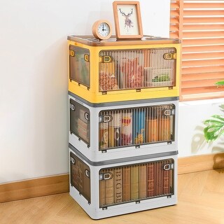 Foldable Storage Bins with Lid 4 Doors and 4 Wheels - Bed Bath & Beyond ...