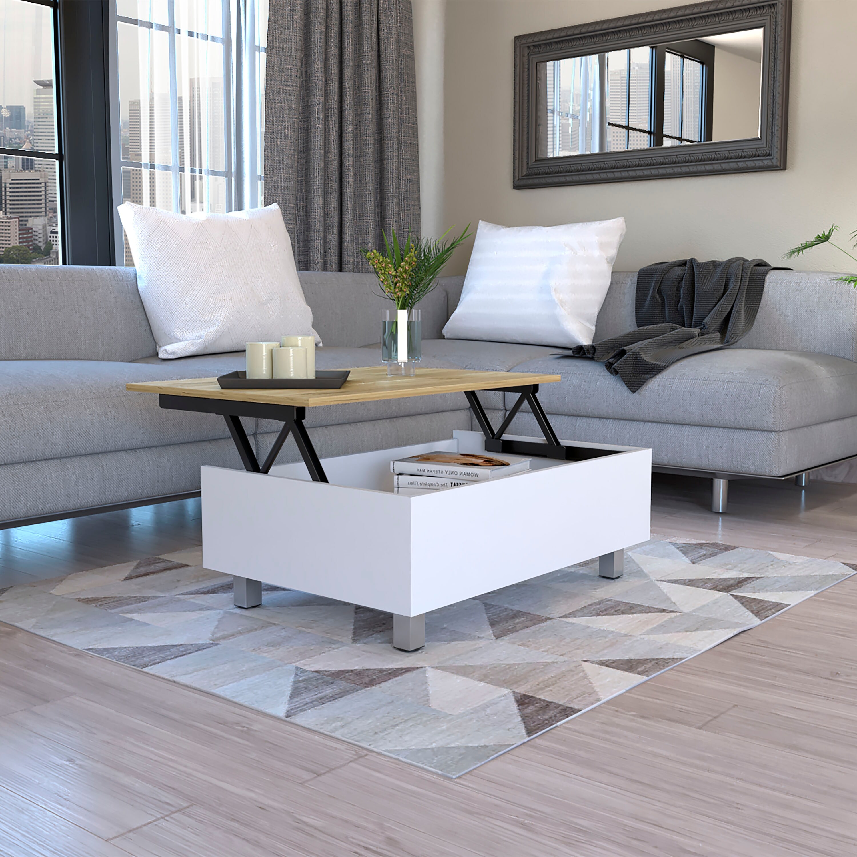White oak lift top coffee table store