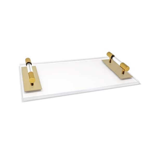 Acrylic Tray with Gold Handles - Bed Bath & Beyond - 38334342