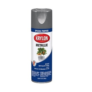 Krylon K01403 Metallic Enamel Spray Paint, 12 Oz, Dull Aluminum - Bed ...
