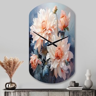 Peach Chrysanthemums Romantic Impression I - Chrysanthemums Wall Clocks ...