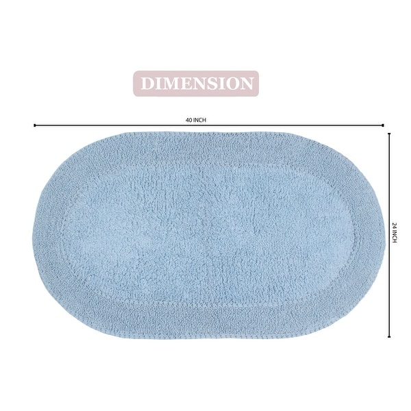 Double Ruffle Bathroom Rug, Cotton Soft, Water Absorbent Bath Rug, Non ...