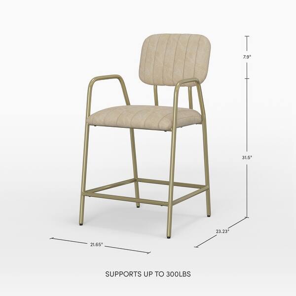 Kotter Home Modern Counter Height Stools with Vegan Leather - Counter ...
