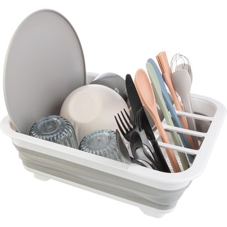 Collapsible Drying Rack - Dish Rack with Utensil Holder and Tray - Camp ...