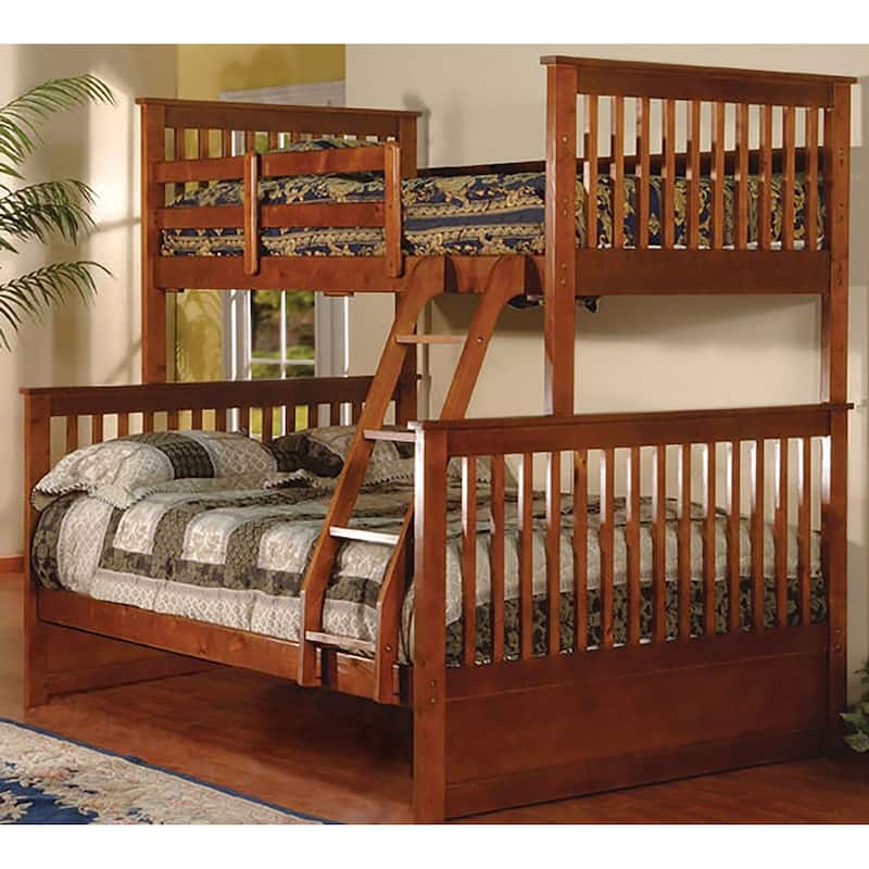Esprit Walnut Finish Twin/Full Bunk Bed - Overstock - 7600065