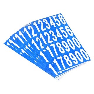Mailbox Numbers Sticker Label Self Adhesive Blue and White 76x25mm ...
