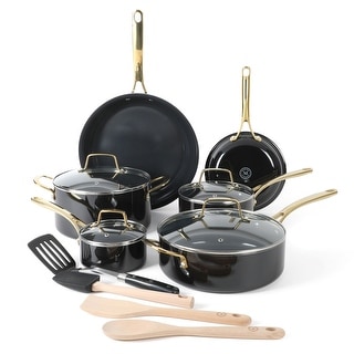 Martha Stewart 14 Piece Premium Non-Stick Cookware Combo Set - Black W ...