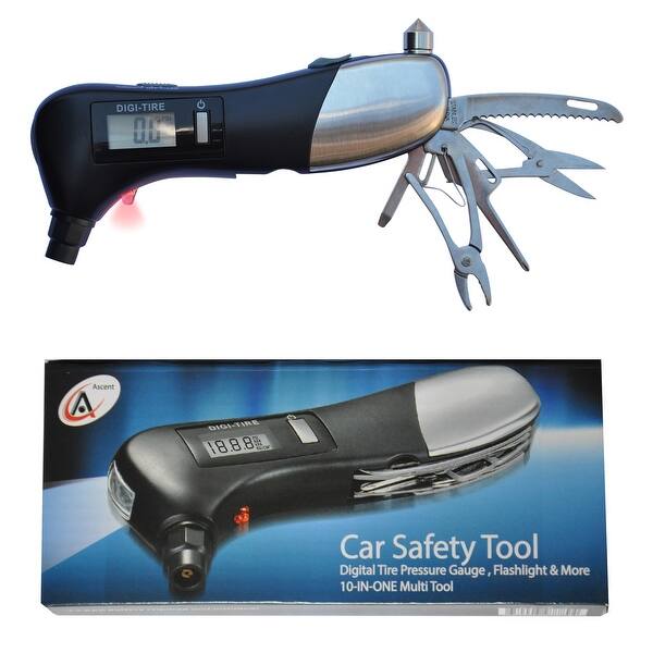 Ascent Car Gift Tool, LED Flashlight, Digital Tire Pressure Gauge ...