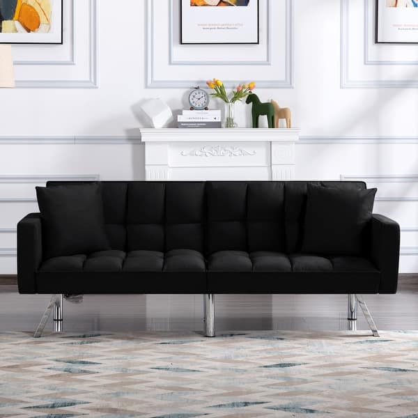 RELEXHHOON 74" Futon Sofa Bed in Classic Style With Separate Design ...