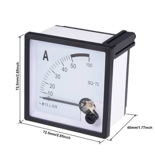AC 0-50A Analog Panel Ammeter Gauge Ampere Current Meter SQ-72 1.5 ...