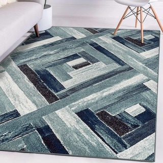 Luxe Weavers Modern Wood Geometric Area Rug, Stain Resistant Carpet ...