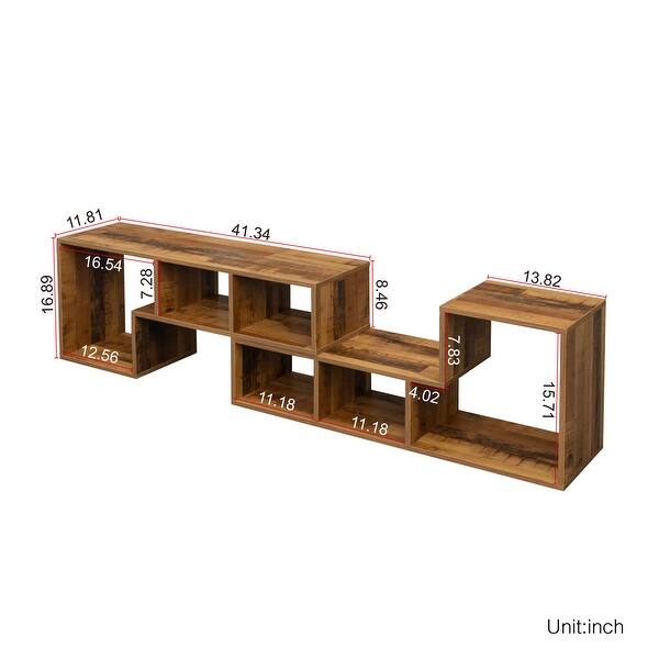 Abstract Double L-Shaped Low Floor TV Stand with Multi Display Storage ...