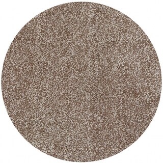 HomeRoots 8' Beige Heather Round Indoor Shag Rug - 8' Round - Bed Bath ...
