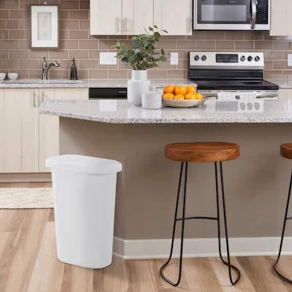 Rubbermaid 13 Gallon Rectangular Spring-Top Lid Wastebasket Trash Can ...