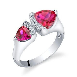 Sterling Silver 1.5 ct Created Ruby Birthstone Ring - Bed Bath & Beyond ...