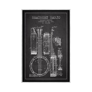 iCanvas "Banjo Charcoal Patent Blueprint" by Aged Pixel Framed - Bed ...