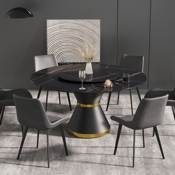 59" Round Dining Table Modern Kitchen Table for 6~8 People - Bed Bath ...