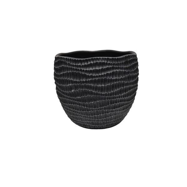 Black Textured Cement Pot - Bed Bath & Beyond - 38237207