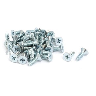 M4x12mm Countersunk Phillips Head Triangle Thread Screw Bolt Silver ...