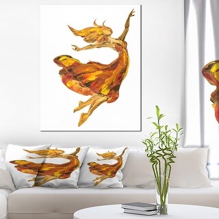 Designart "Fire Ballerina" Portrait Canvas Art Print - Bed Bath ...
