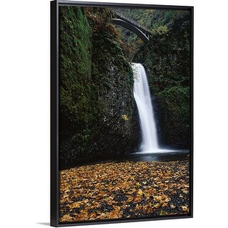 "Autumn at Multnomah Falls, Oregon" Black Float Frame Canvas Art - Bed ...