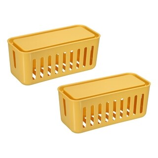 Cable Management Box PP Cord Organizer Box to Hide Wires Light Yellow 2 ...