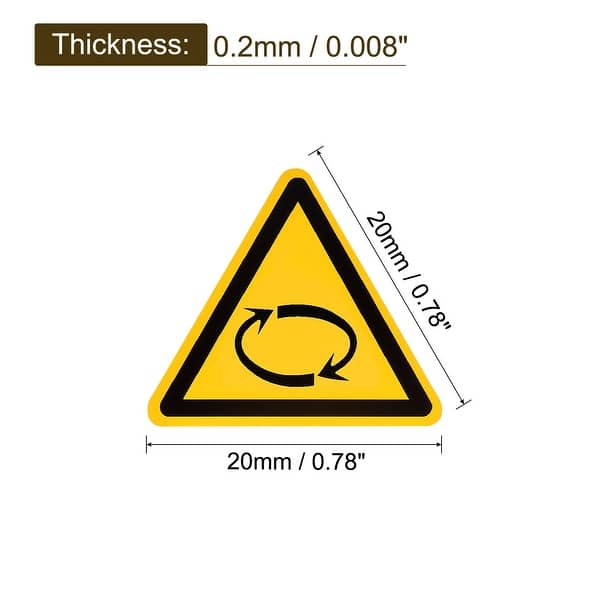 Triangle Beware of Rotating Bodies Warning Sign Self Adhesive 10Pcs ...
