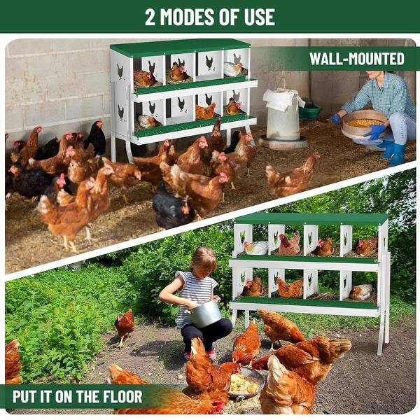 Roll Away Nesting Box GarveeLife Nesting Boxes For Chickens, 10 Holes ...