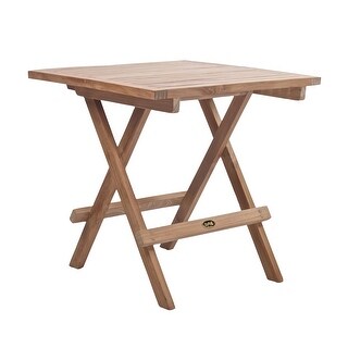 Teak Folding Side Table - Square 20" (50 cm) - Bed Bath & Beyond - 39766774