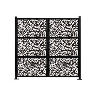 HighlanderHome Freestanding Modular Metal Privacy Screen, 6FtX 8Ft ...