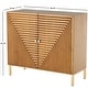 Brown Wood Carved Square Geometric Cabinet with Gold Accents - Bed Bath ...