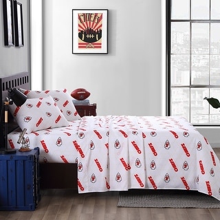 Kansas City Chiefs NFL Licensed "Commander" Sheet Set - Bed Bath ...