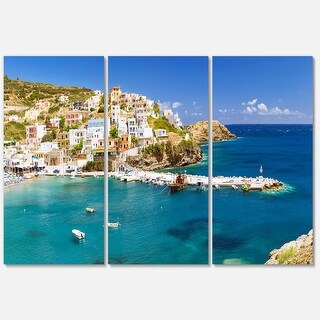 Harbor with Vessels and Boats - Large Seascape Metal Wall At - 36Wx28H ...