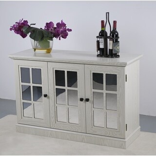 45" wide Storage cabinet with 3 mirrored acrylic doors, sideboard with ...