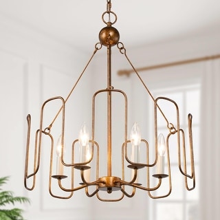 Luray Mid-Century Modern Chandelier 6-light Drum Pendant For Kitchen ...