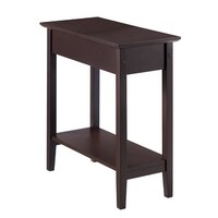 Narrow Wooden Flip Top End Table with Storage - Compact Nesting Side ...