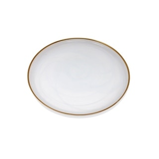 Set of 4 White Alabaster Chargers with Gold Rim - Bed Bath & Beyond ...