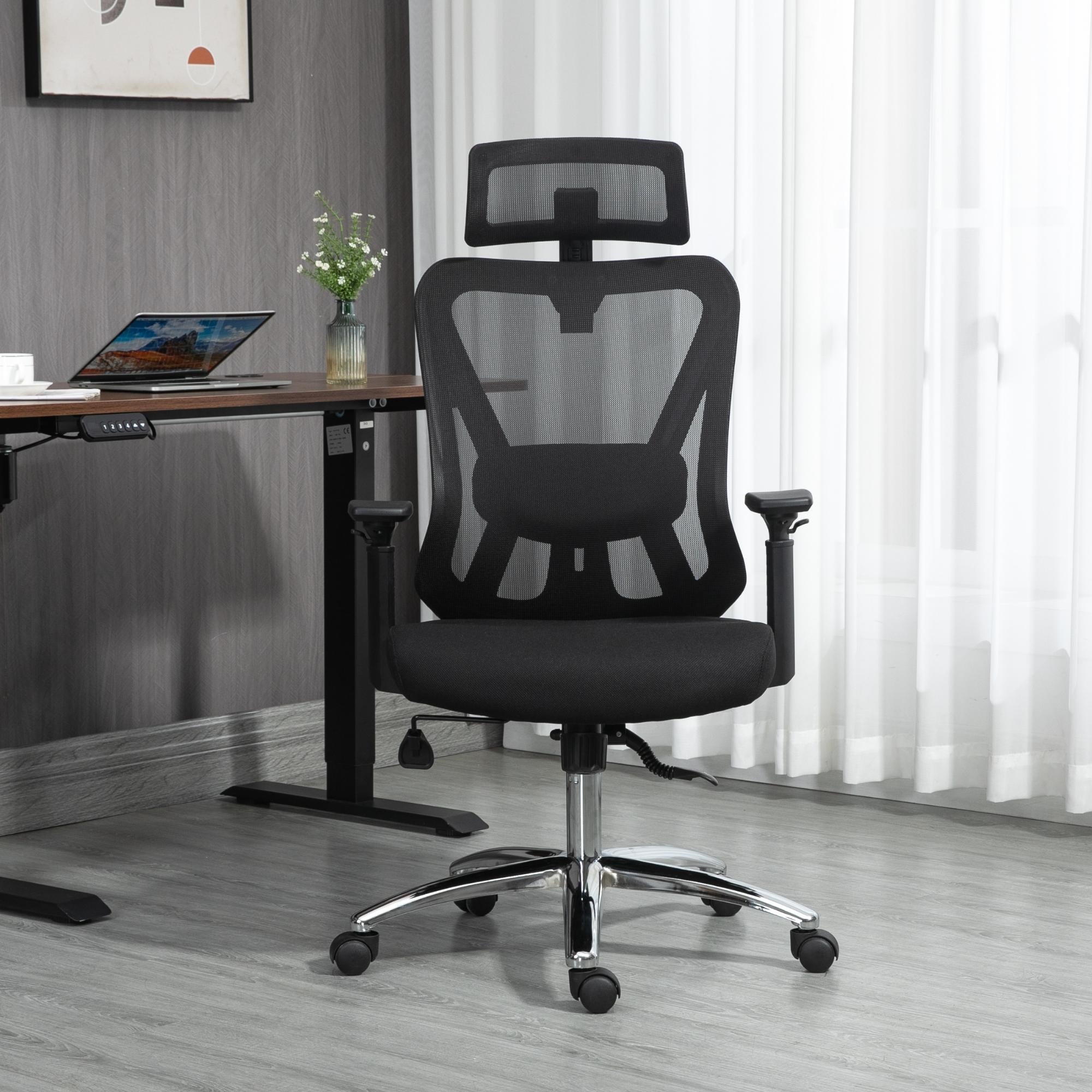 Ergonomic Adjustable High-Back Chair with Flip-Up Arms and Headrest ...