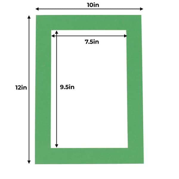 8x10 Mat for 10x12 Frame - Precut Mat Board Acid-Free Bright Green 8x10 ...