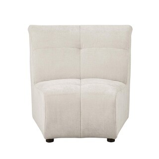 Upholstered Curved Armless Chair with Tufting Back in Ivory - Bed Bath ...