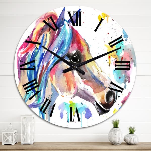 wall clock drawing with colour