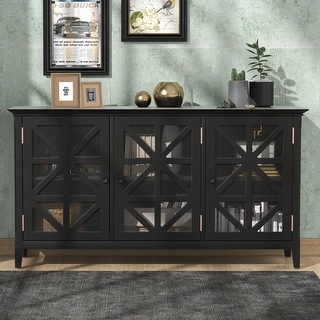 Modern Console Table with 3 Doors and Adjustable Shelves - Bed Bath ...