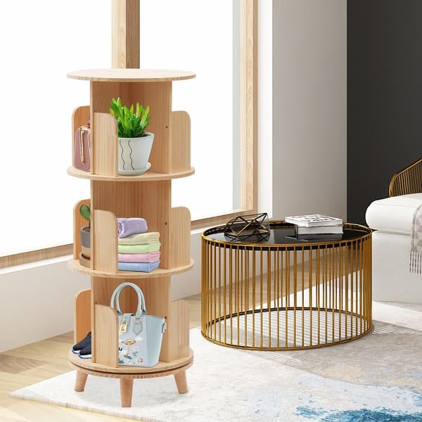 4-Side Revolving Bookcase Rotating Bookshelf Tower - On Sale - Bed Bath ...