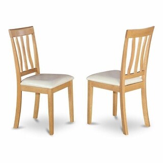 Set of 2 Antique 39" Faux Leather Dining Chairs Oak - 20x39 - Bed Bath ...