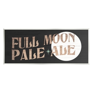 Stupell Full Moon Pale Ale Rustic Moon Halloween Sign Wood Wall Art ...