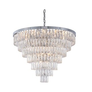 32" Chrome Metal Chandelier With Clear Crystals - Bed Bath & Beyond ...
