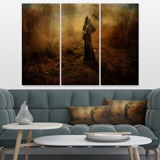 Designart "Unexpected Death" Abstract Canvas art print - 36x28 - 3 ...