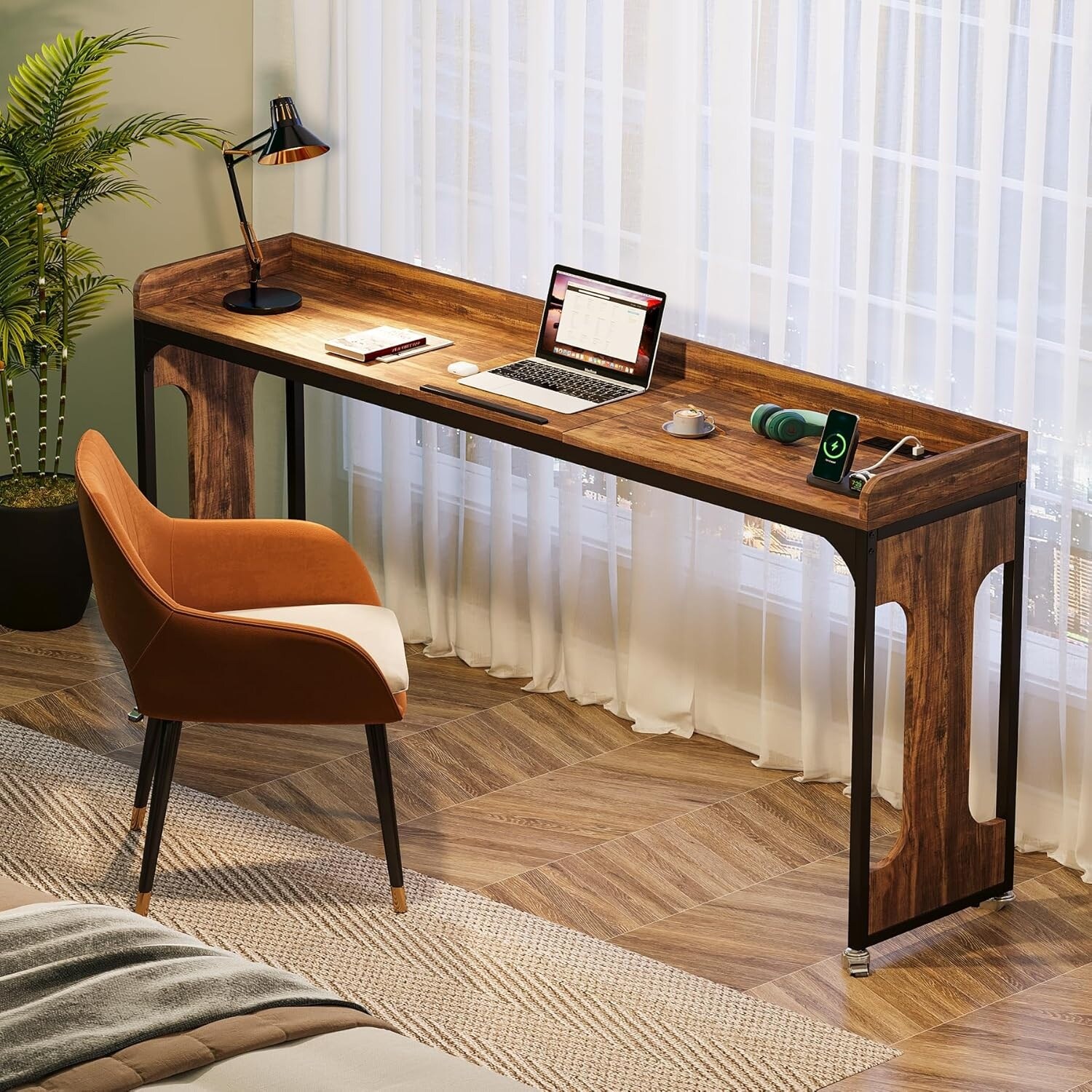 Large Overbed Table with Wheels Mobile Laptop Cart with Outlets USB Ports On Sale Bed Bath Beyond 41280716