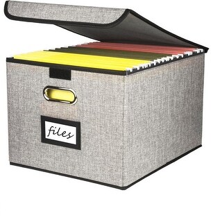 Portable file storage boxes with lids -Grey - Bed Bath & Beyond - 39427039