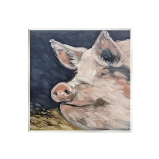 Stupell Smiling Pig Farmhouse Animal Wall Plaque Art by Sara G. Designs ...